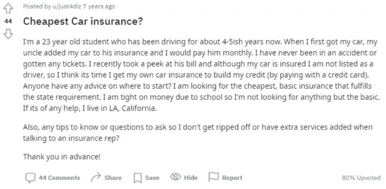 What Does Reddit Say Is the Cheapest Way to Get Car Insurance?